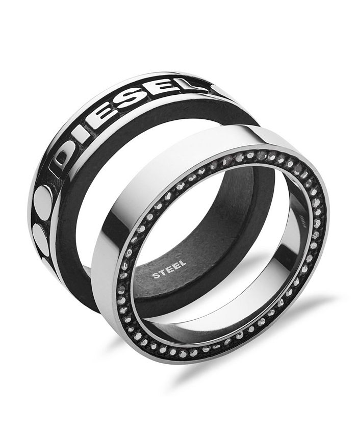 Diesel Men's Stackable Stainless Steel Ring - Macy's