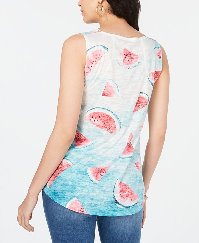 Style & Co Petite Graphic Print Swing Tank Top, Created for Macy's - Macy's