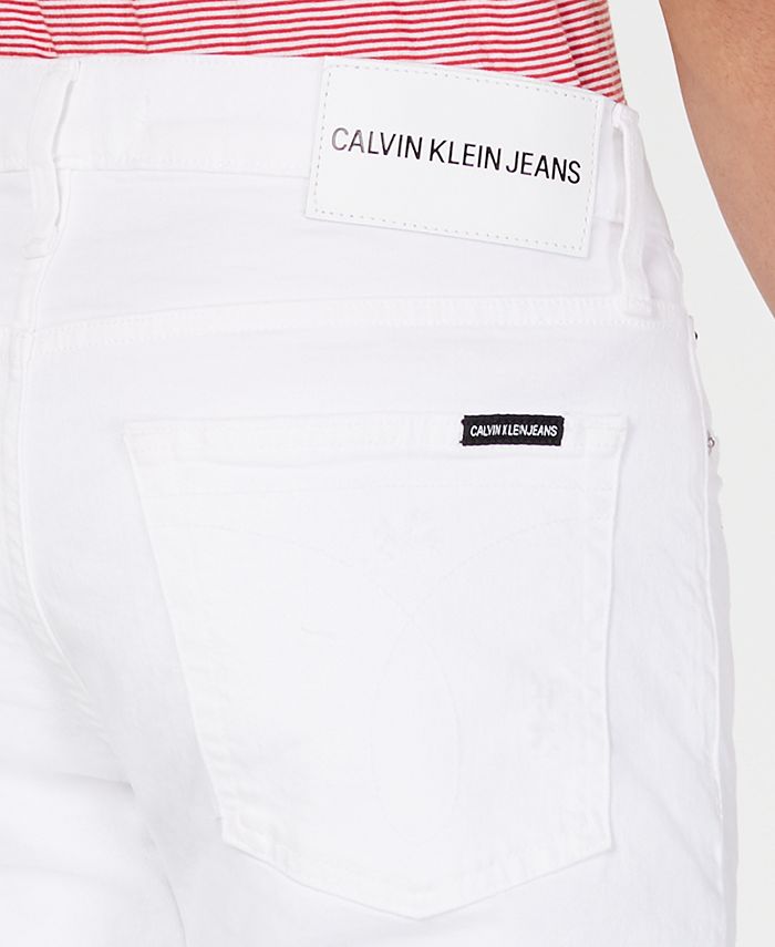 Calvin Klein Jeans Men's Slim-Fit Ripped White Jeans - Macy's