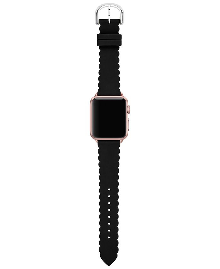 kate spade new york Women's Black Scalloped Silicone Apple Watch Strap ...