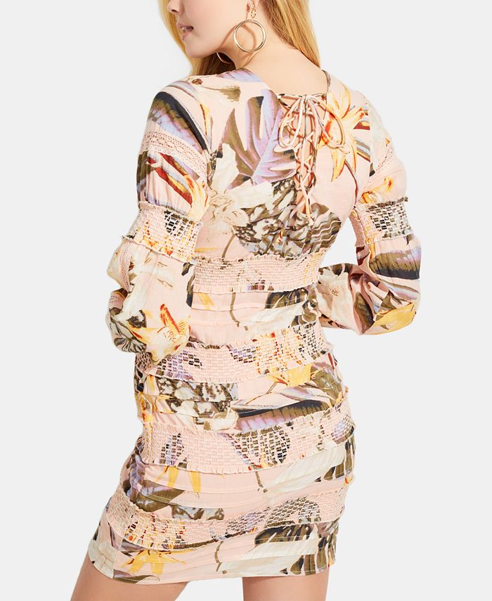 GUESS Long-Sleeve Yvette Dress - Macy's