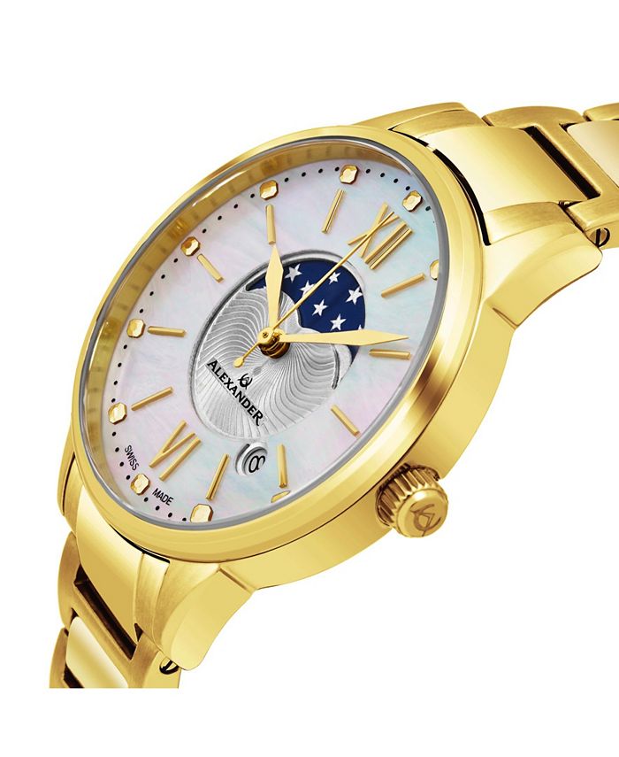 Stuhrling Alexander Watch A204B-05, Ladies Quartz Moonphase Date Watch ...