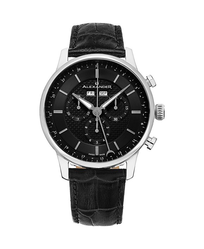 Stuhrling Alexander Watch A101-02, Stainless Steel Case on Black ...