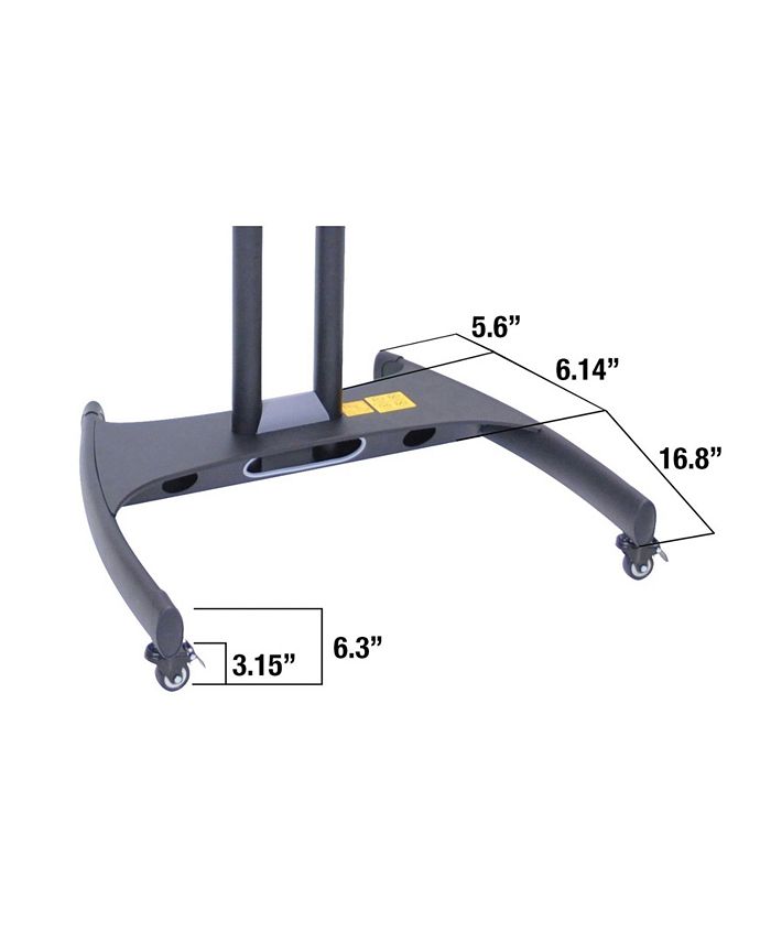 Clickhere2shop Adjustable Height Rolling Flat Panel Cart with Accessory ...