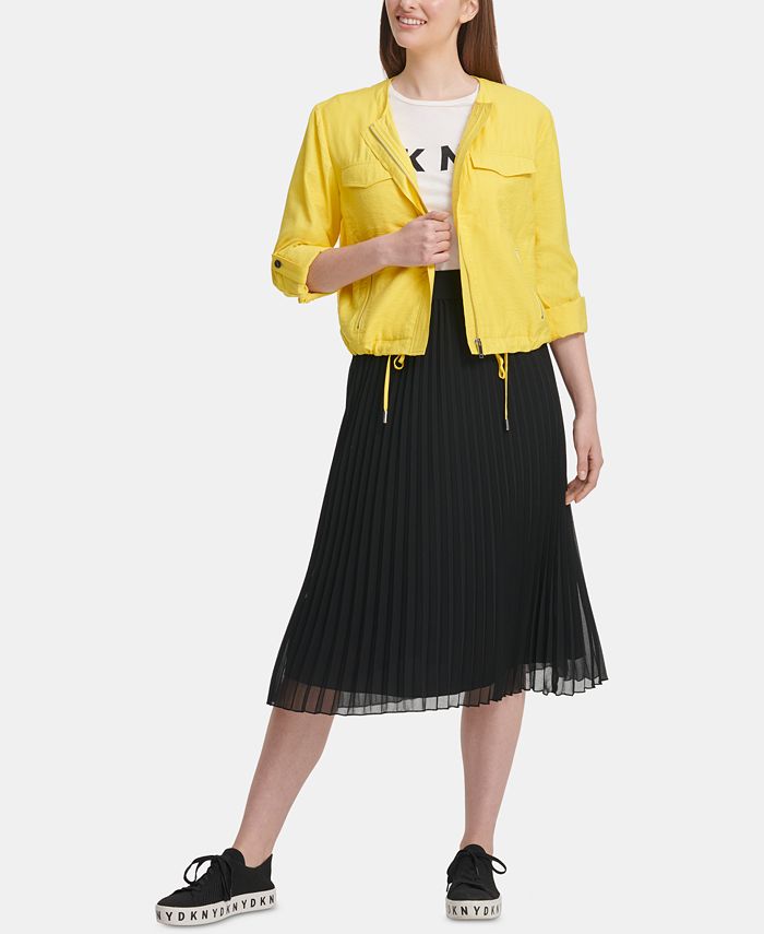 DKNY Roll-Tab Zip-Front Jacket - Macy's