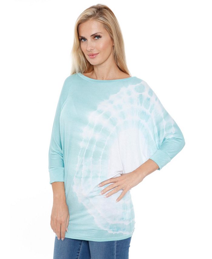 White Mark Women's Banded Dolman Tie-Dye Top - Macy's
