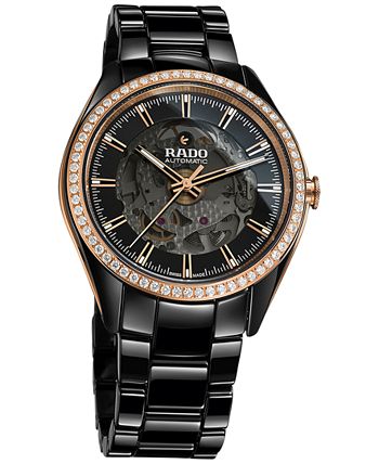 Rado Women's Swiss Automatic HyperChrome Diamond (9/10 ct. t.w.) Black ...