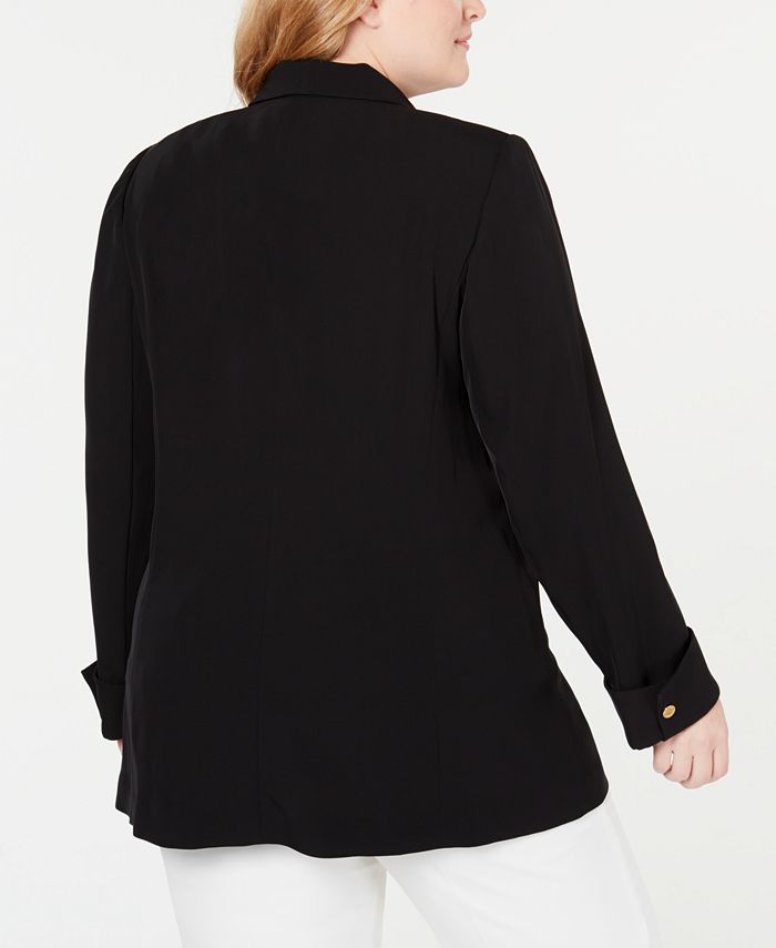 Calvin Klein Plus Size Open-Front Topper Jacket - Macy's