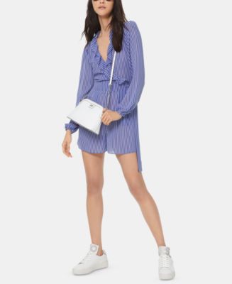 Michael Michael Kors Striped Ruffled Romper - Macy's