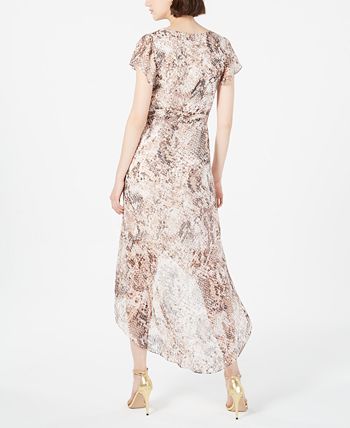 julia jordan Python-Print High-Low Wrap Dress - Macy's