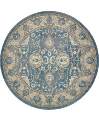 Bayshore Home Bellmere Bel6 Light Blue 6' x 6' Round Area Rug - Macy's
