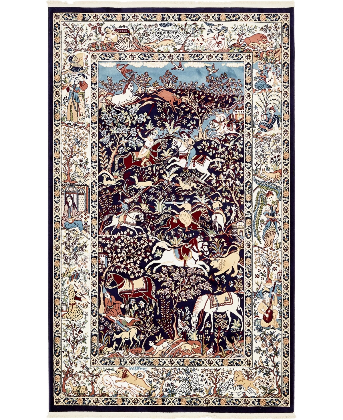 Bayshore Home Zara Zar3 5 x 8 Area Rug - Navy Blue