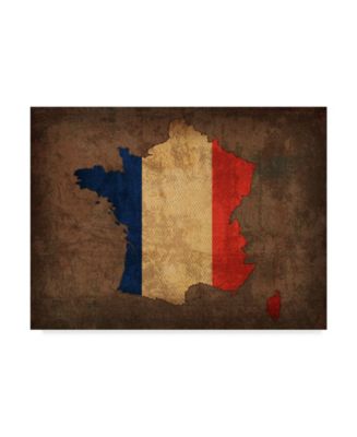 Red Atlas Designs 'France Country Flag Map' Canvas Art - 47" x 35" - Macy's
