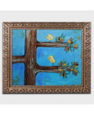 Nicole Dietz 'Birds in a Tree Mixed Media' Ornate Framed Art - 20" x 16 ...