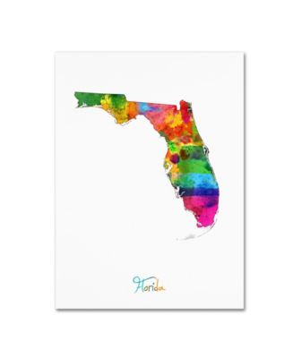 Michael Tompsett 'Florida Map' Canvas Art - 35" x 47" - Macy's