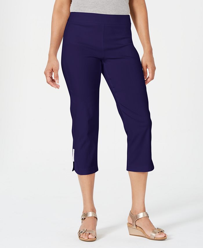 JM Collection Petite Embellished-Hem Capris, Created for Macy's - Macy's