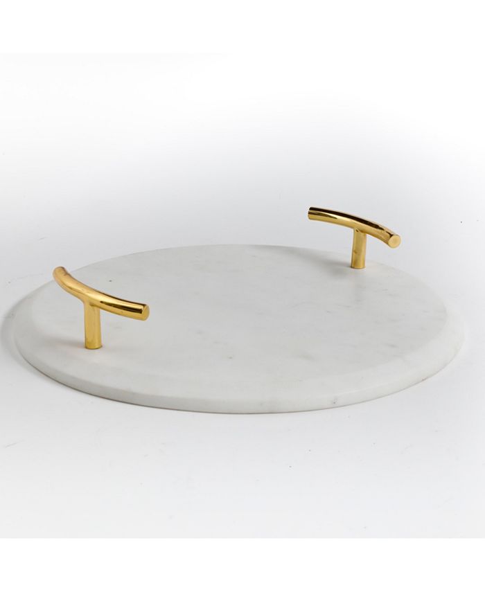 Gibson Laurie Gates White Marble Round Cheese Server - Macy's