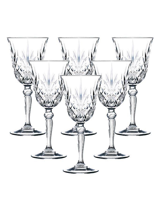 Lorren Home Trends Melodia Crystal Water Glass set of 6 - Macy's