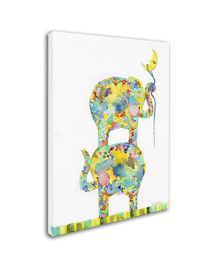 Trademark Global Wyanne 'Lasso The Moon Elephants' Canvas Art - 35" x ...