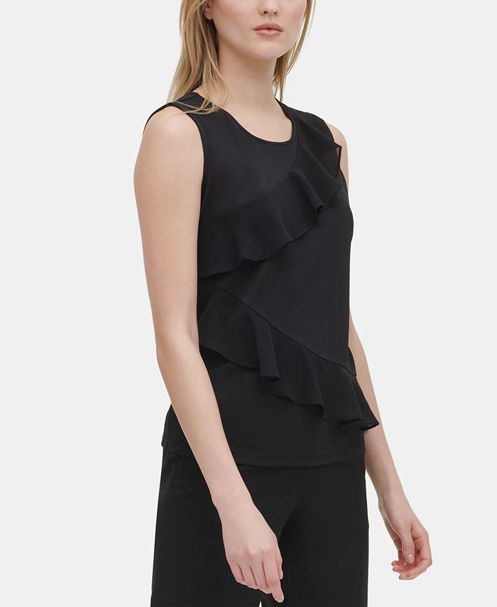 Calvin Klein Ruffled Top - Macy's