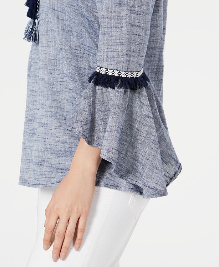 Style & Co Off-The-Shoulder Neck Top, Created for Macy's - Macy's