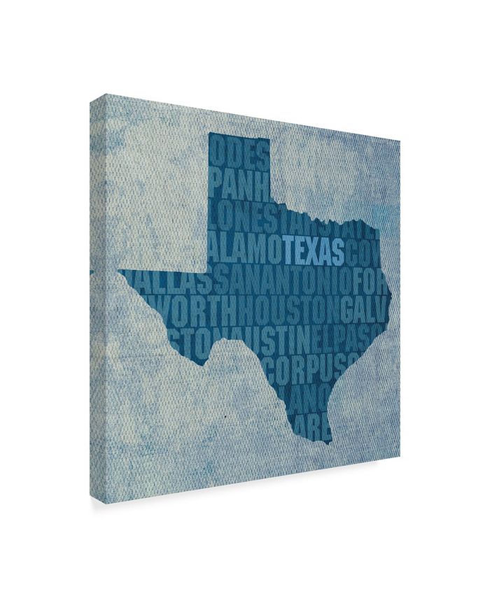 Trademark Global Red Atlas Designs 'Texas State Words' Canvas Art - 24 ...