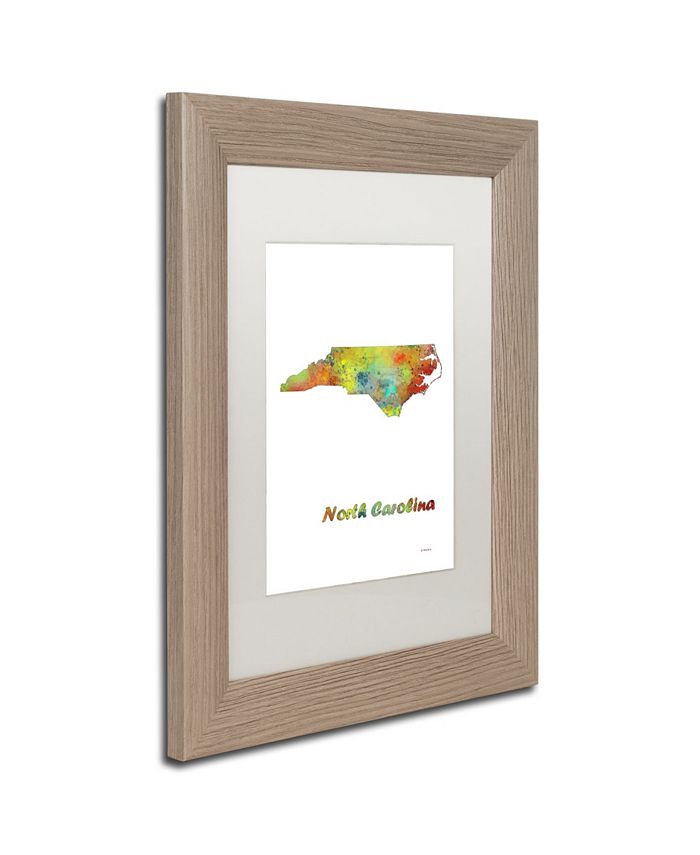 Trademark Global Marlene Watson 'North Carolina State Map-1' Matted ...