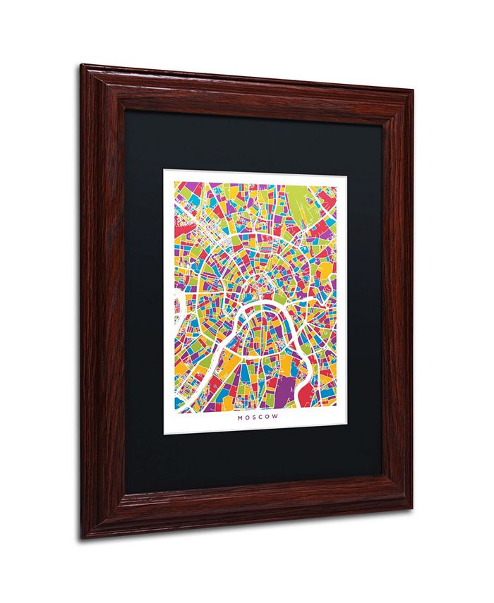 Trademark Global Michael Tompsett 'Moscow City Street Map II' Matted ...