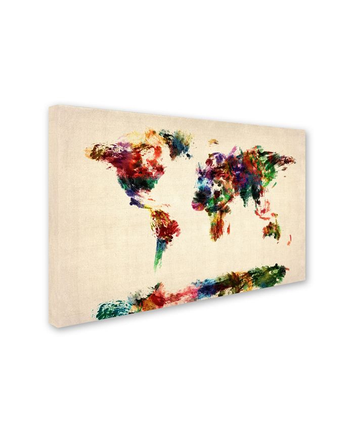 Trademark Global Michael Tompsett 'Abstract Painting World Map' Canvas ...