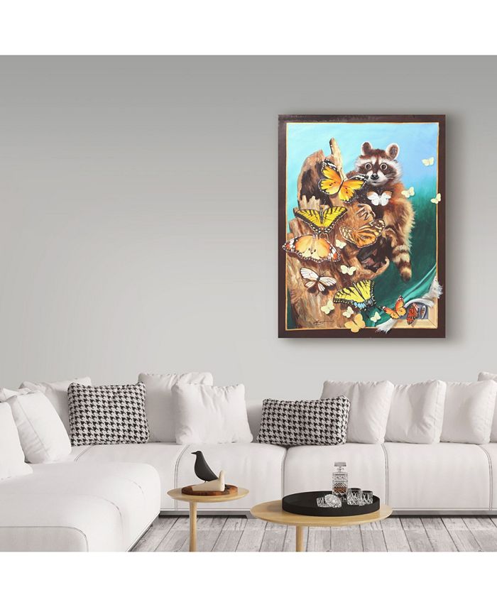Trademark Global D Rusty Rust 'Raccoon Under Color' Canvas Art - 24" x ...