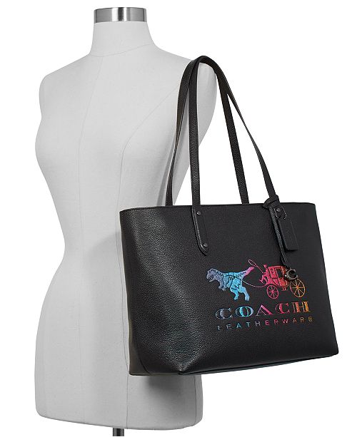 COACH Central Leather Tote With Rexy And Carriage & Reviews - Handbags ...