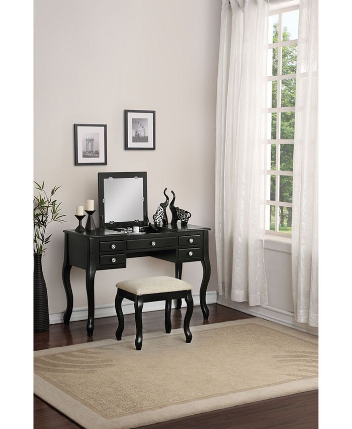 Benzara Vanity Set Featuring Stool And Mirror - Macy's