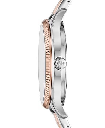 Michael Kors Women's Lexington Tri-Tone Stainless Steel Bracelet Watch ...