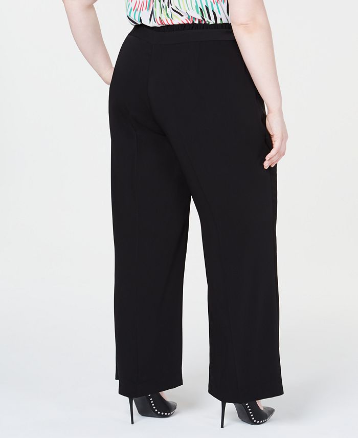 Bar III Trendy Plus Size Ruffle-Waist Pants, Created for Macy's - Macy's