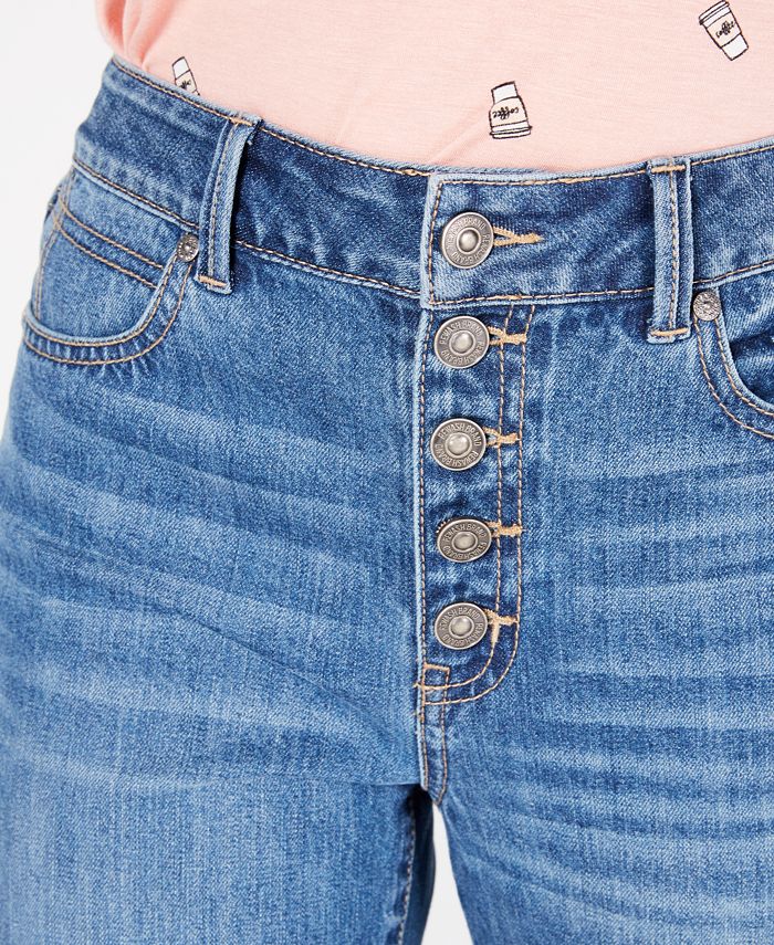Rewash Juniors' High-Rise Button-Fly Straight-Leg Jeans - Macy's