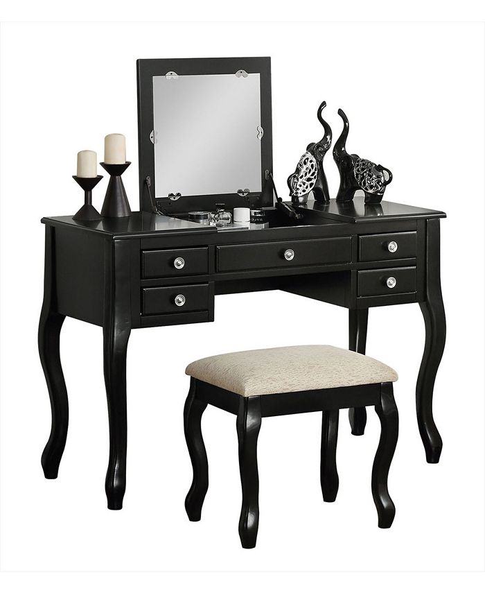 Benzara Vanity Set Featuring Stool And Mirror - Macy's