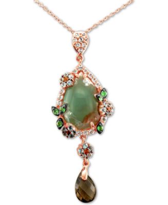 Le Vian® Peacock Aquaprase (16 x 11mm) & Multi-Gemstone (1-9/10 ct. t.w ...