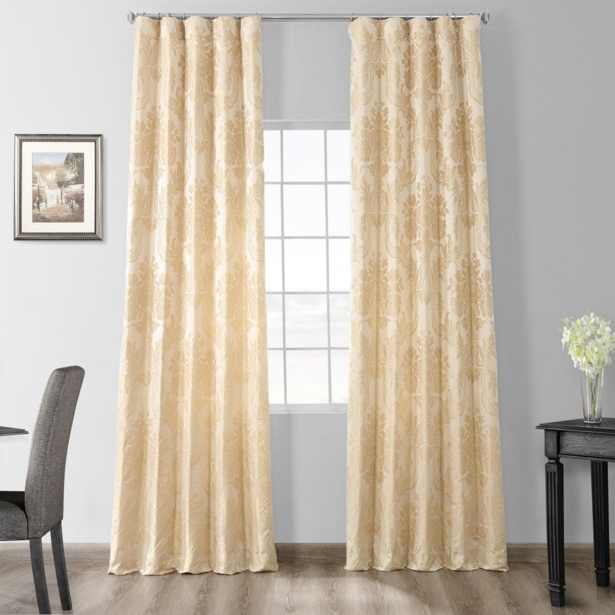 Click here for Half Price Drapes Magdelena Champagne Beige Damask... prices