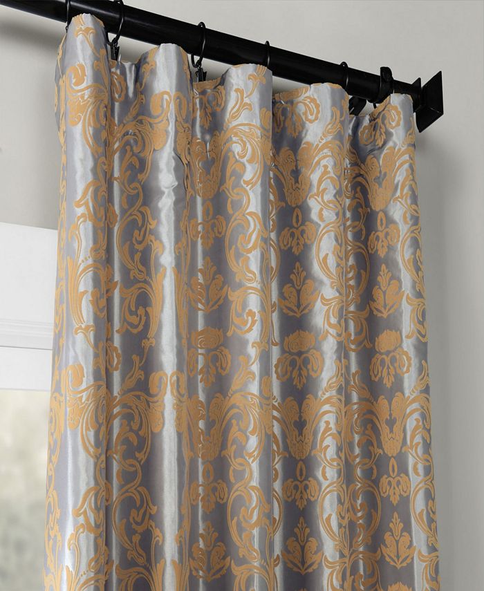 Exclusive Fabrics & Furnishings Firenze Flocked 50" x 84" Curtain Panel ...