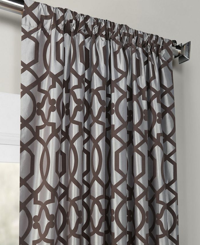 Exclusive Fabrics & Furnishings Filigree Flocked 50" x 108" Curtain ...
