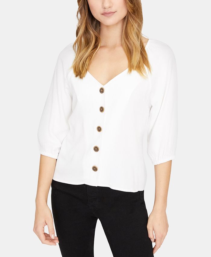 Sanctuary Modern Button-Front Peasant Top - Macy's