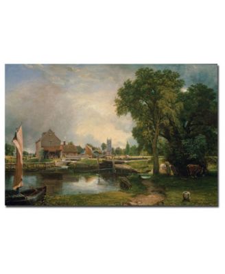 John Constable 'Dedham Lock and Mill 1820' Canvas Art - 24" x 16" - Macy's