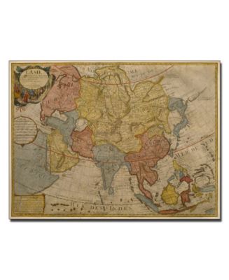 Paris Guillaume Delisle 'Map of Asia, 1700' Canvas Art - 14" x 19" - Macy's