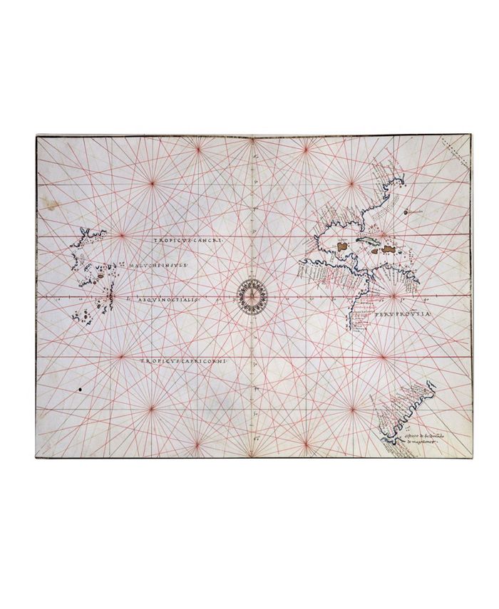 Trademark Global 'Nautical Chart of the Pacific Ocean 1500's' Canvas ...