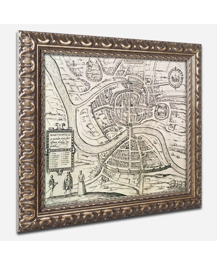 Trademark Global Braun Hogenberg 'Map of Briston 1581' Ornate Framed ...