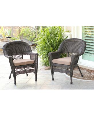 Jeco Wicker Chair with Cushion - Set of 4 - Macy's