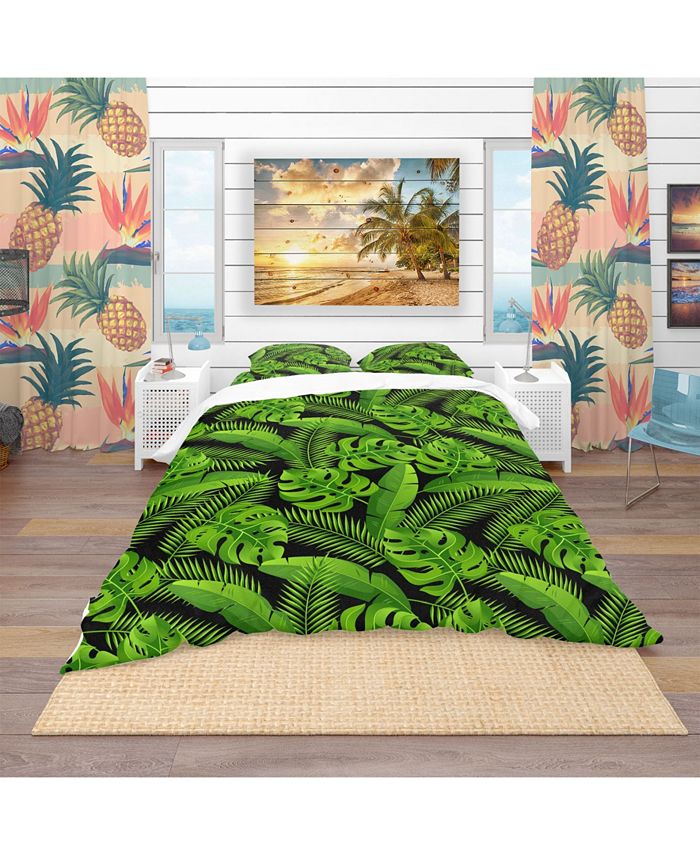 Design Art Designart 'Exotic Tropical Plants' Tropical Duvet Cover Set ...