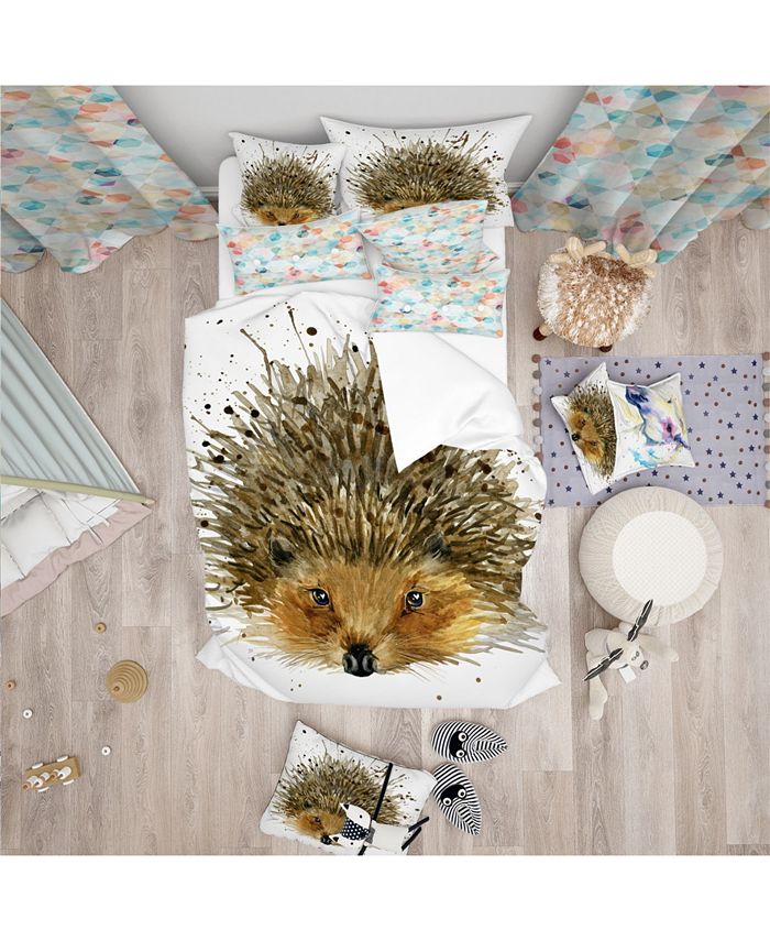 Design Art Designart 'Hedgehog Illustration Watercolor' Modern and ...