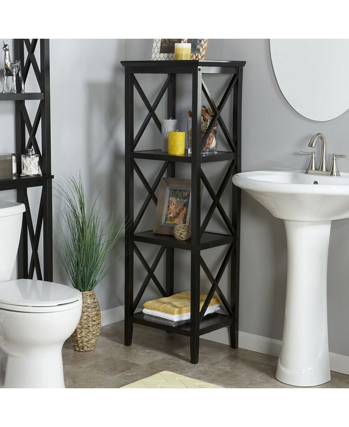 Riverridge Home Riverridge X Frame Collection 4 Shelf Storage Tower