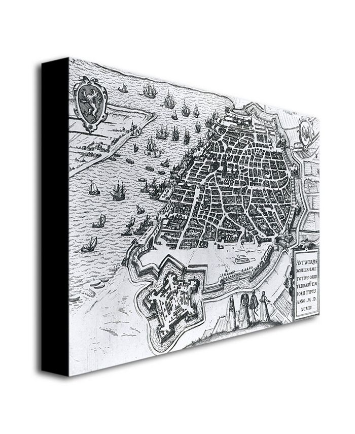 Trademark Global 'Map of Antwerp 1598' Canvas Art - 14" x 19" - Macy's